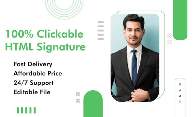 Create professional clickable html email signature by Rnzeeshan313 | Fiverr