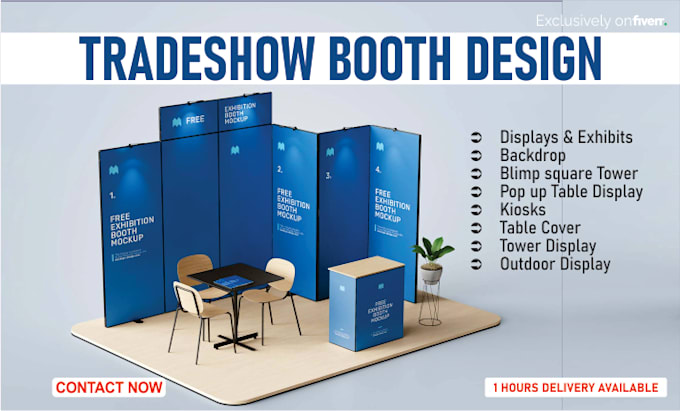 Design trade show booth and backdrop for exhibition in 2hrs by Farman2109 | Fiverr
