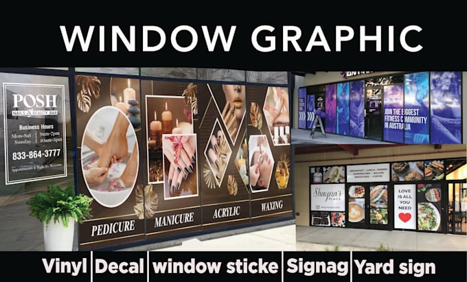 Design vip window graphics, shop front sign, decal store front, window ...