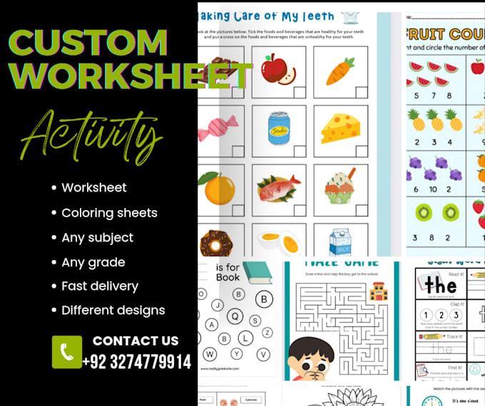Create custom worksheet activity pages for children by Norustanuzhat ...