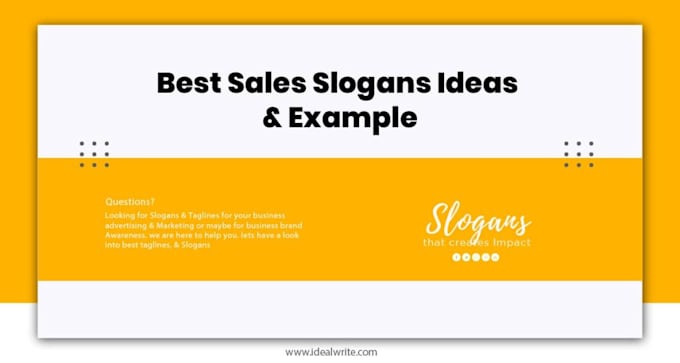 Make a unique slogans for you by Anishajiri | Fiverr