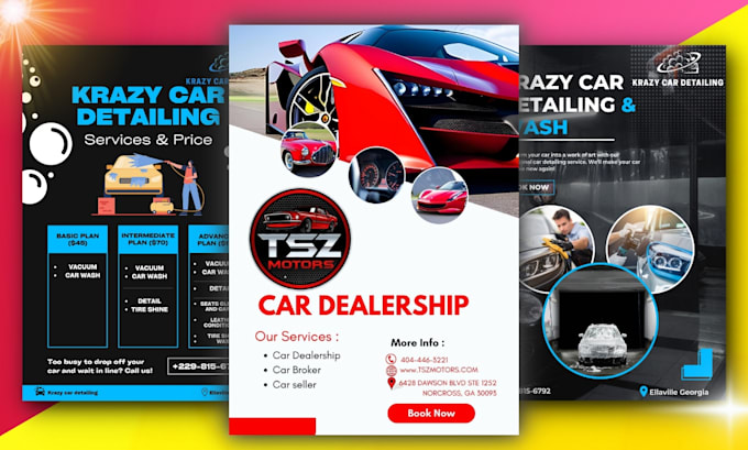 Design car ads, poster, banner and flyer for car sale, rental and ...