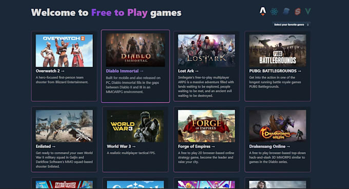 Provide a solution with angular, react, vue or any js framework by Viniciusschuelt | Fiverr