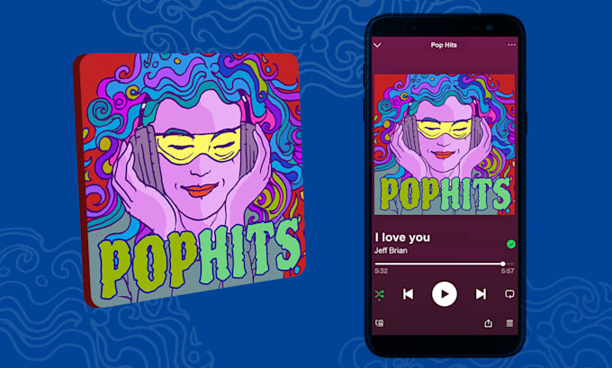 Draw song cover and podcast cover by Illustratorze | Fiverr