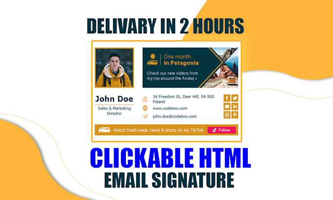 Create Clickable Html Email Signature By Subratacbdev Fiverr