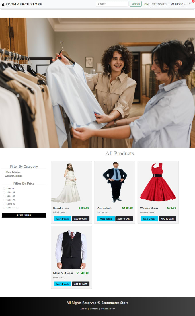 Professional Ecommerce Website Development Using React Mongodb And Node Js By Mashoodtalib