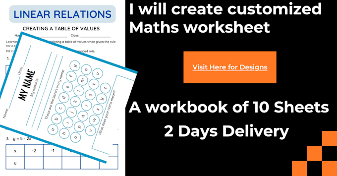 Create a customized math worksheet by Sajjadali138 | Fiverr