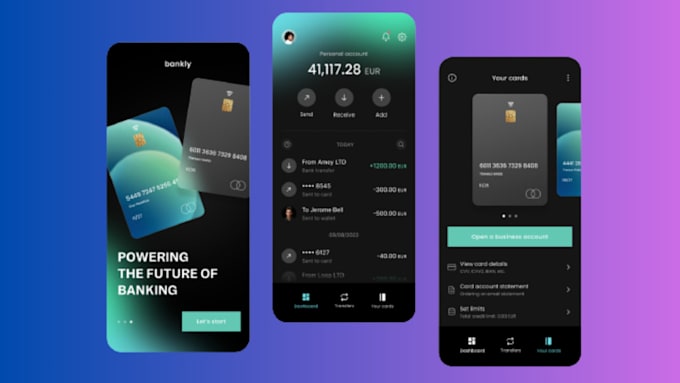 Fintech design, mobile app ui ux design, fintech app landing page in figma by Kennylola | Fiverr