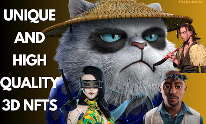Create 3d nft art game or cartoon character unique 3d nft art for nft collection by Eyantungal ...