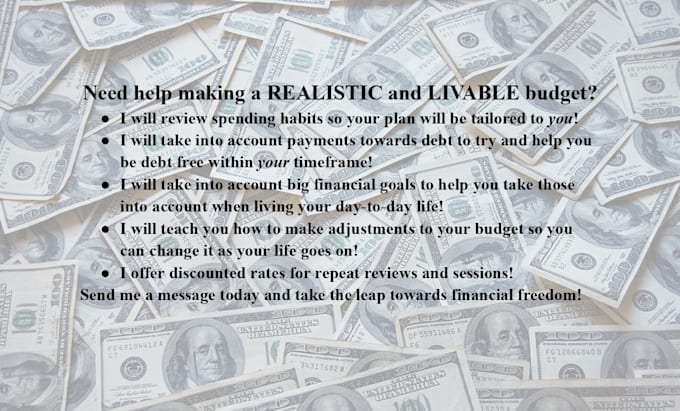 Help you set up a realistic budget and manage debt by Rubygirl1007 | Fiverr