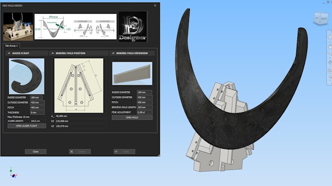 Auger flight forming mold design by Designer_36992 | Fiverr