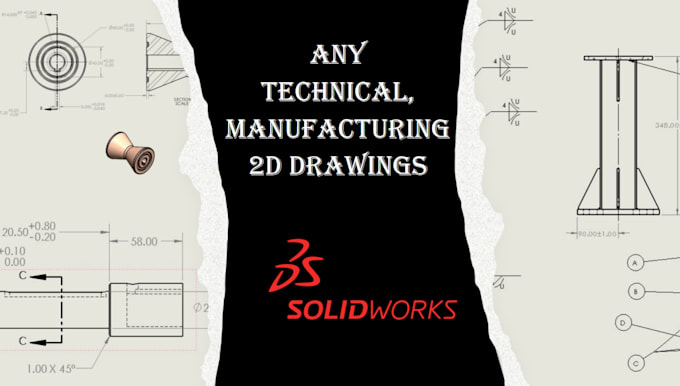 Make 2d drawings on technical, engineering or mechanical using ...