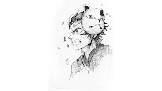 Draw authentic hand drawn anime sketches by Amairi21 | Fiverr