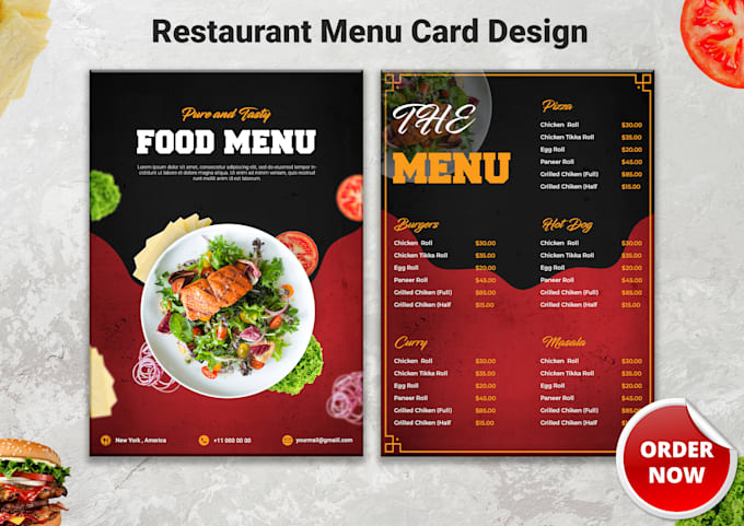 Do modern restaurant menu design for your business by Dilumts | Fiverr