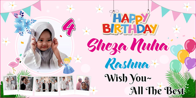Profesionally make children birthday banner design by Albarrudesign ...