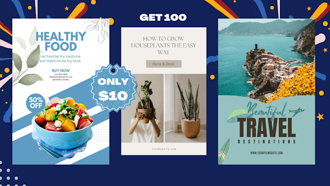 Design 100 custom pinterest pins that pop by Kgingraphics | Fiverr