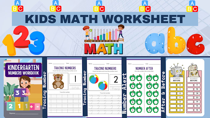 Create high quality kids math worksheets by Graphix_hub786 | Fiverr