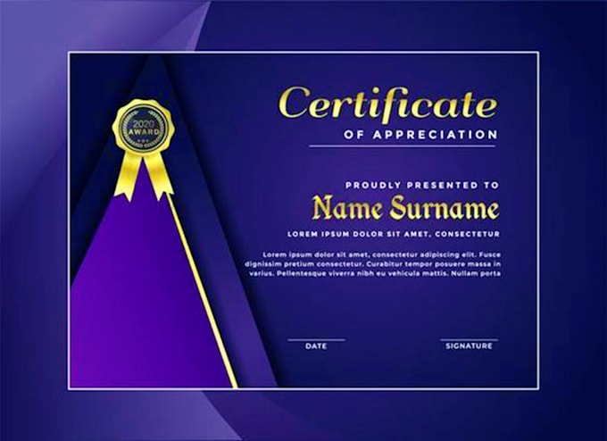 Make award and degree certificates design, cv,amazing design by ...