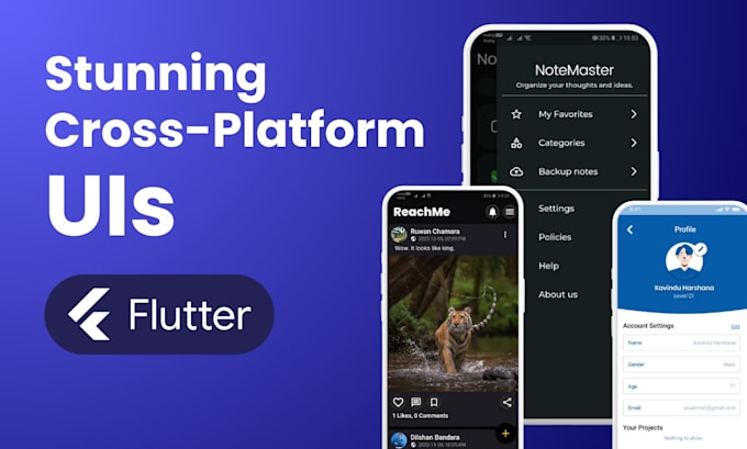 Build front end ui flutter app for android ios and web by Harshanacz ...