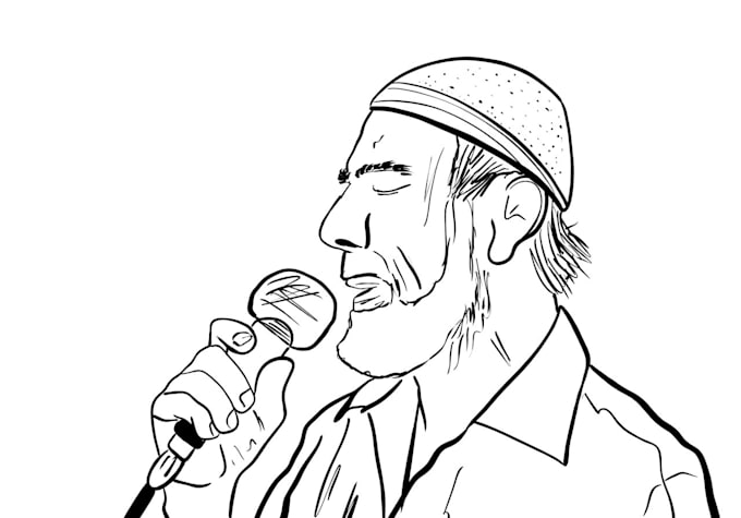 Draw simple black and white cartoon line art by Hussin_zaqout | Fiverr