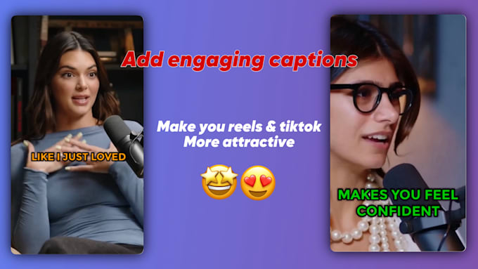 Add engaging captions on your reels tiktok and youtube shorts by Karma_editz | Fiverr