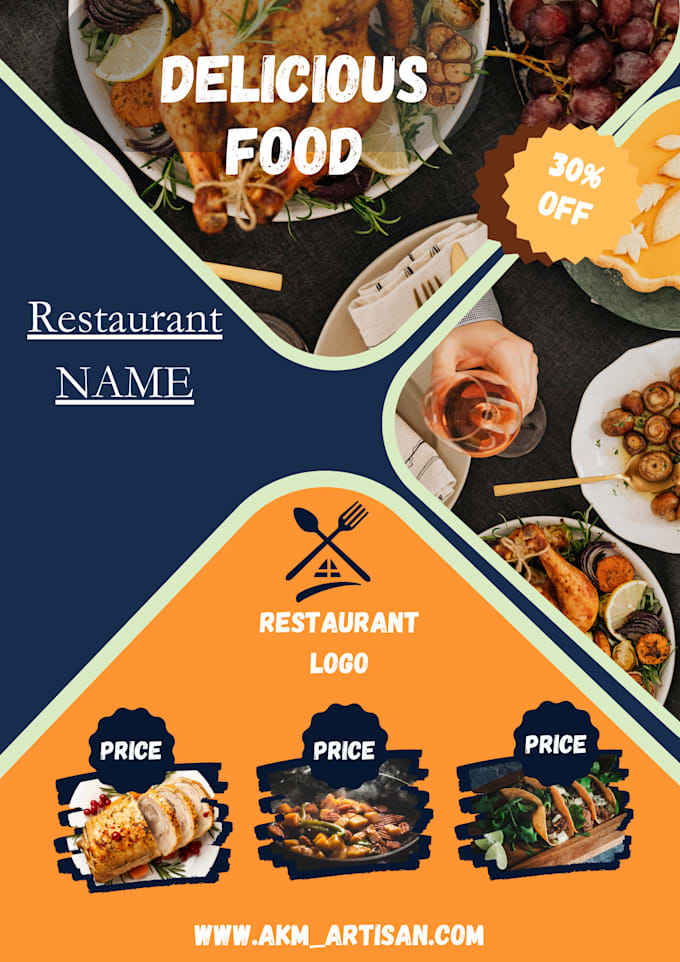 Design modern menus, brochures, table tents, and flyers for your food ...