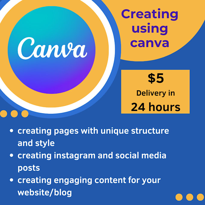 Create canva styled pages and photos for your social media, websites ...