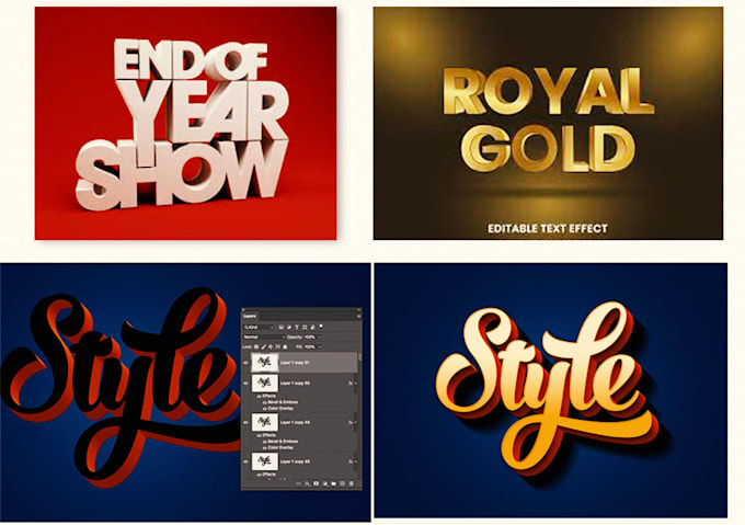 Design text or font logo design 3d text desing by Kaushalakavinda | Fiverr