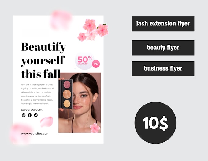 Eye catching lash extension flyer design on fiverr by Humza_zulfqar ...