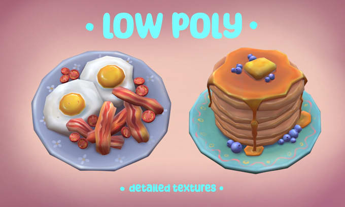 Do 3d low poly props with hand painted textures by Smishliaieva | Fiverr