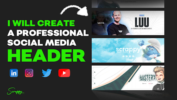 Make your social media header by Scrappygraphics | Fiverr
