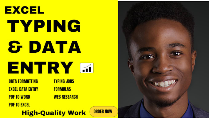 Do data entry jobs excel data entry typing work by Alex0033 | Fiverr