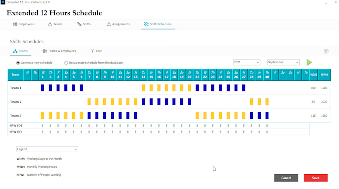 Create an extended 12 hours shift schedule software by Ouahmanelahcen ...