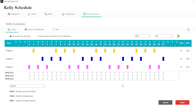 Create a kelly shift schedule software by Ouahmanelahcen | Fiverr