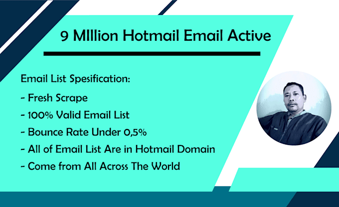 Give you 9 million hotmail email list by Datajeka | Fiverr