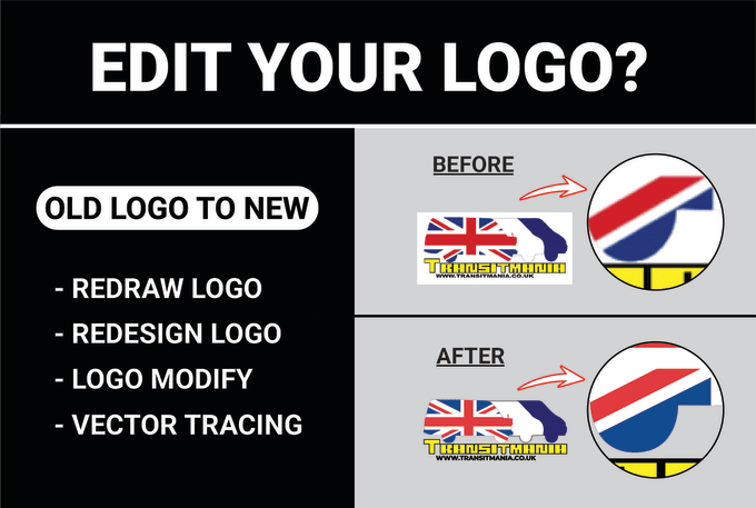 Redesign, edit and convert to a vector file your logo by T_designz | Fiverr
