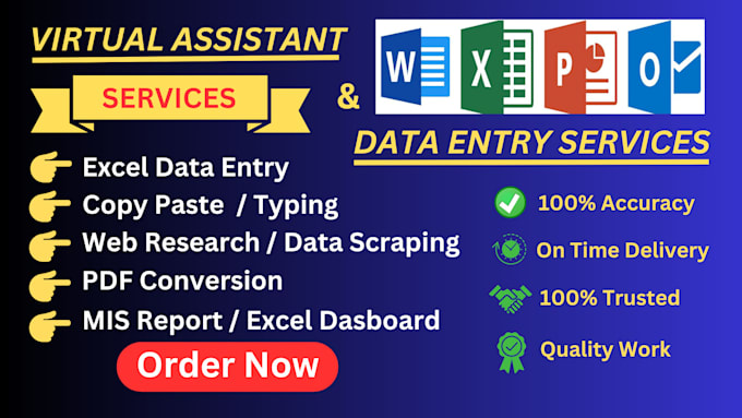 Do fastest data entry, excel report and virtual assistant by ...