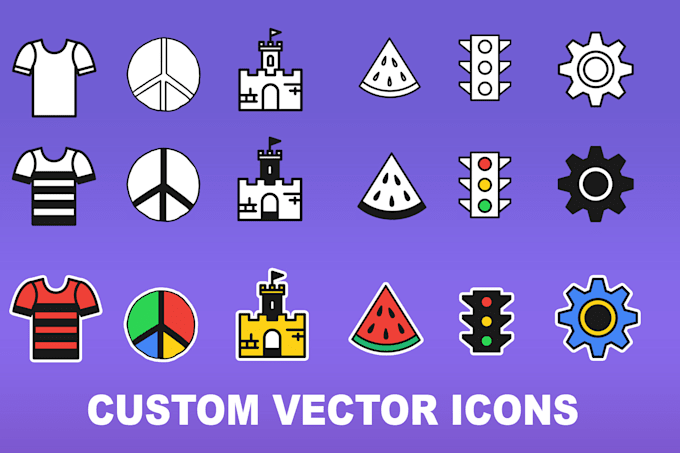 Design unique custom vector icons by Shamalasith | Fiverr