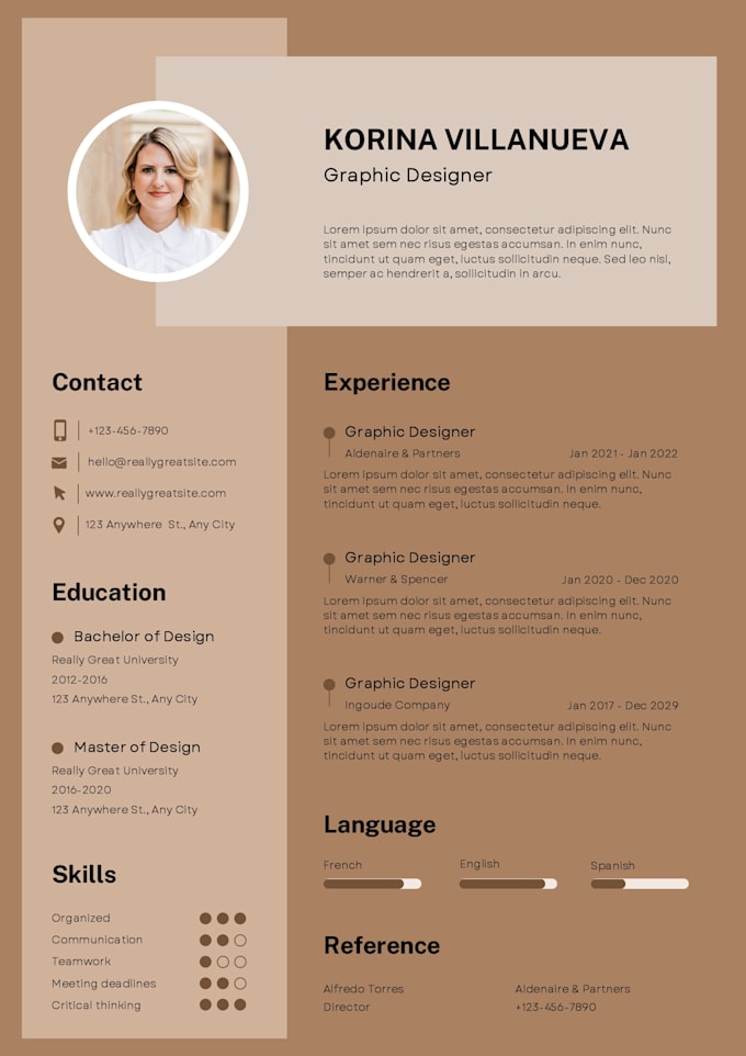 Design professional cv and resume for you by Mvgraphics | Fiverr