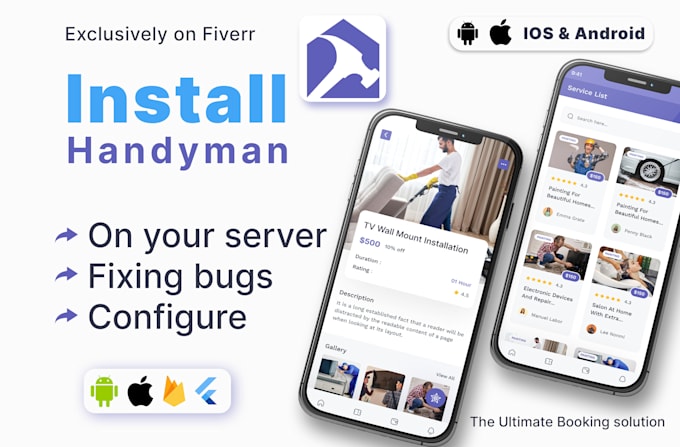 Design and develop on demand handyman app, multi service app with flutter by Ahmadullahbs | Fiverr
