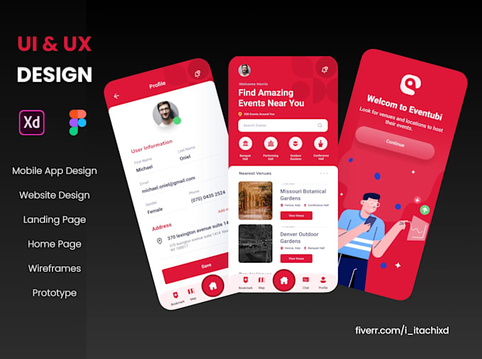 Ui ux mobile app and ui ux website design using figma by Ftjoe231 | Fiverr