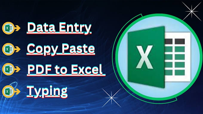 Do excel data entry, pdf to excel, copy paste, typing work by Excellogomaster | Fiverr