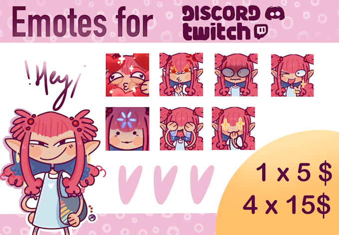 Draw custom emotes and badges for twitch and discord by Lauralikespipo ...