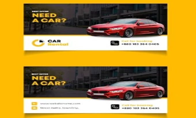 A car rental business cards by Vanille7777 | Fiverr