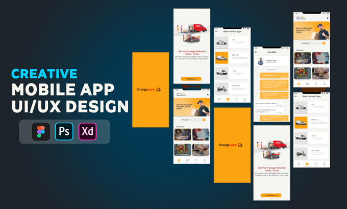 Ui ux for logistics and food delivery mobile app design with figma or ...