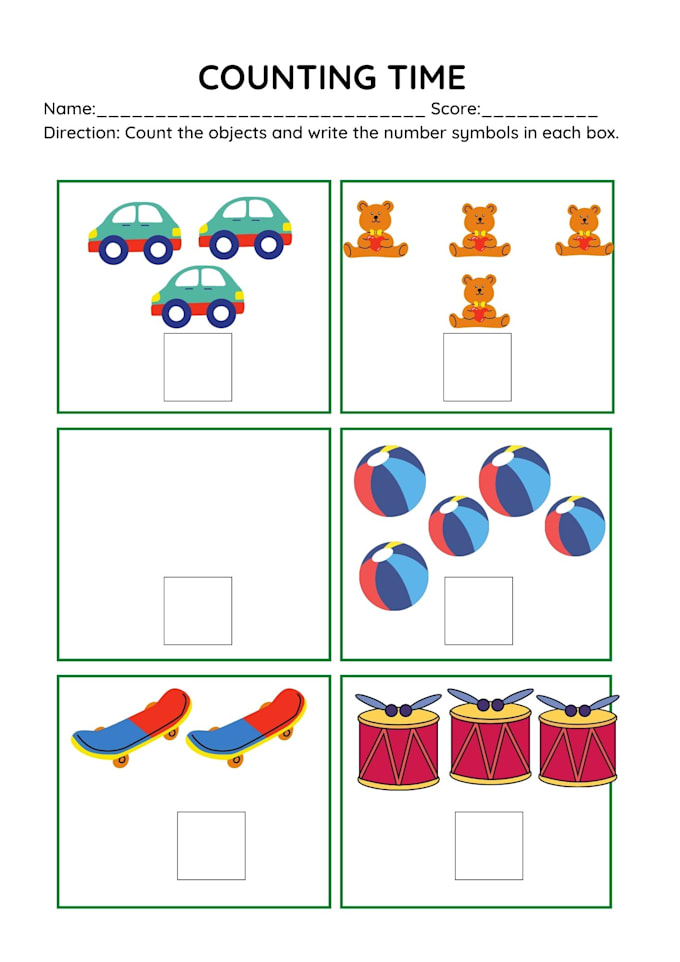 Design customized worksheets for kindergarten by Saniahr | Fiverr