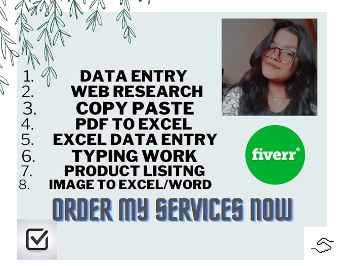 Do data entry, data collection , and typing work for you by Lekha1115 | Fiverr