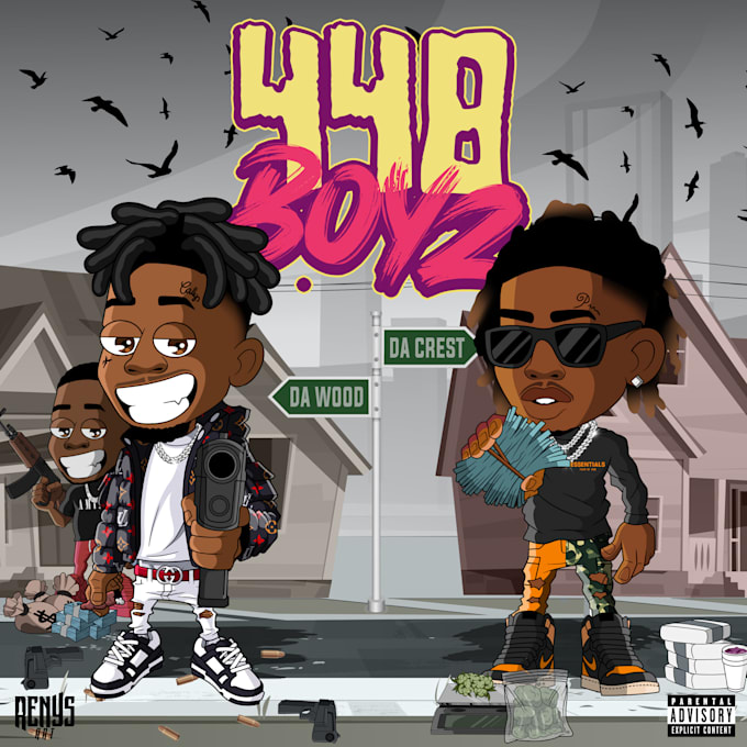 Draw super detailed cartoon mixtape cover art, cartoon album or single ...