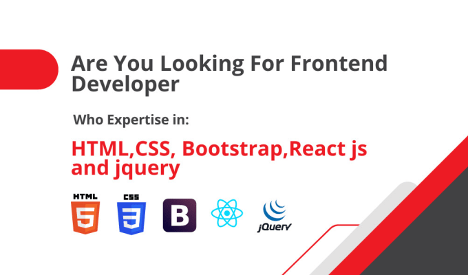 Be Your Front End Web Developer Using Htmlcss Bootstrapreact Js And Jquery By Zahidaly Fiverr