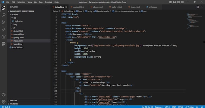 Design barbershop website using html and css by Zainab709 | Fiverr